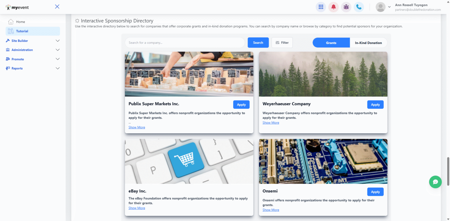 Simplifying Search for Corporate Funding: MyEvent Launches Double the Donation’s Sponsorship ...
